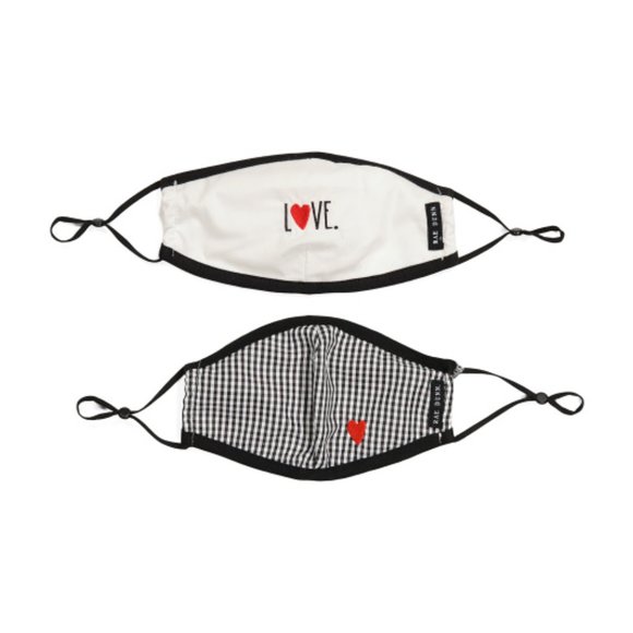 Rae Dunn | Accessories | Rae Dunn Adult 2pk Love Reusable Face Masks ...